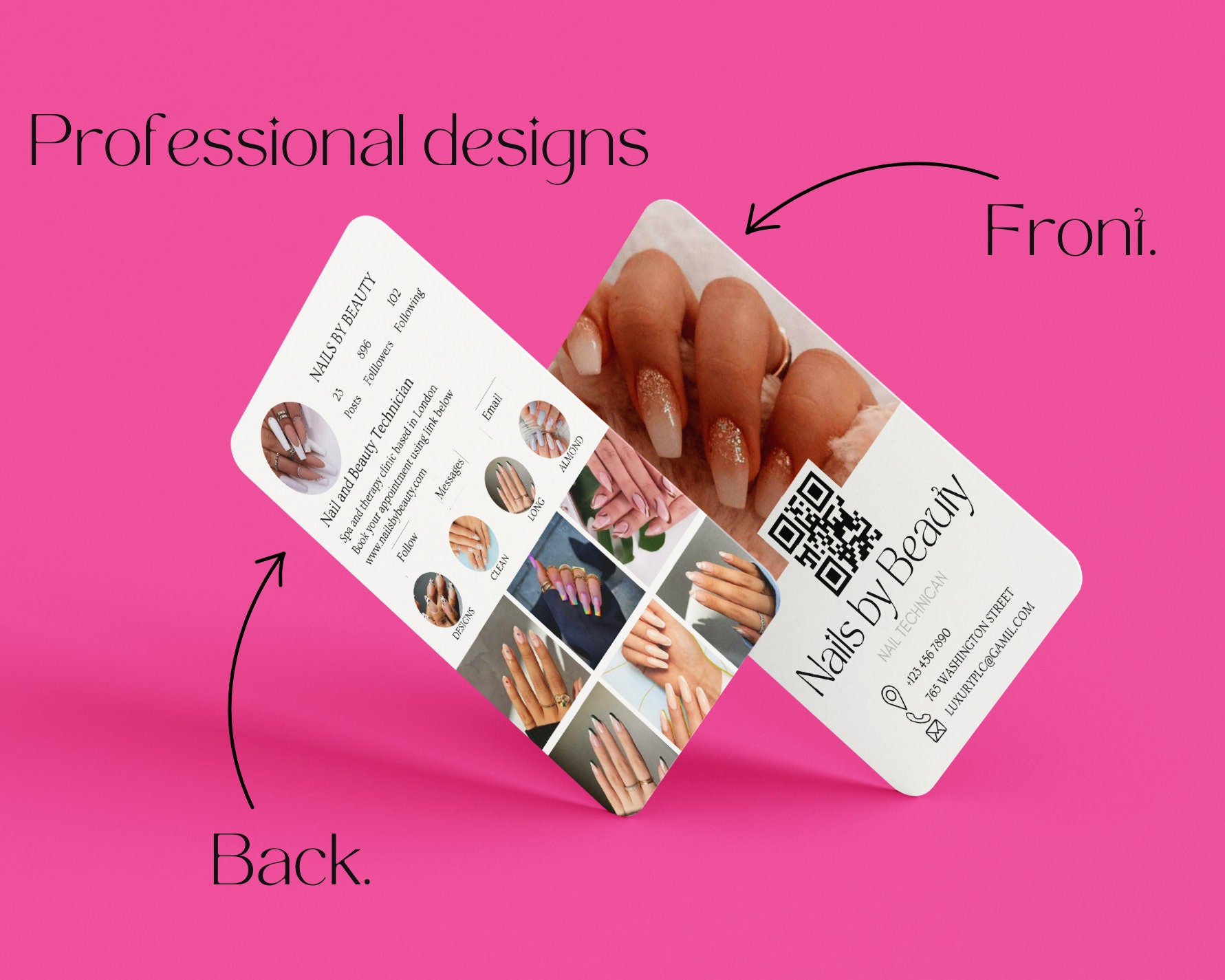 Nails Business Card Template Business Card Template Nail Business Card ...