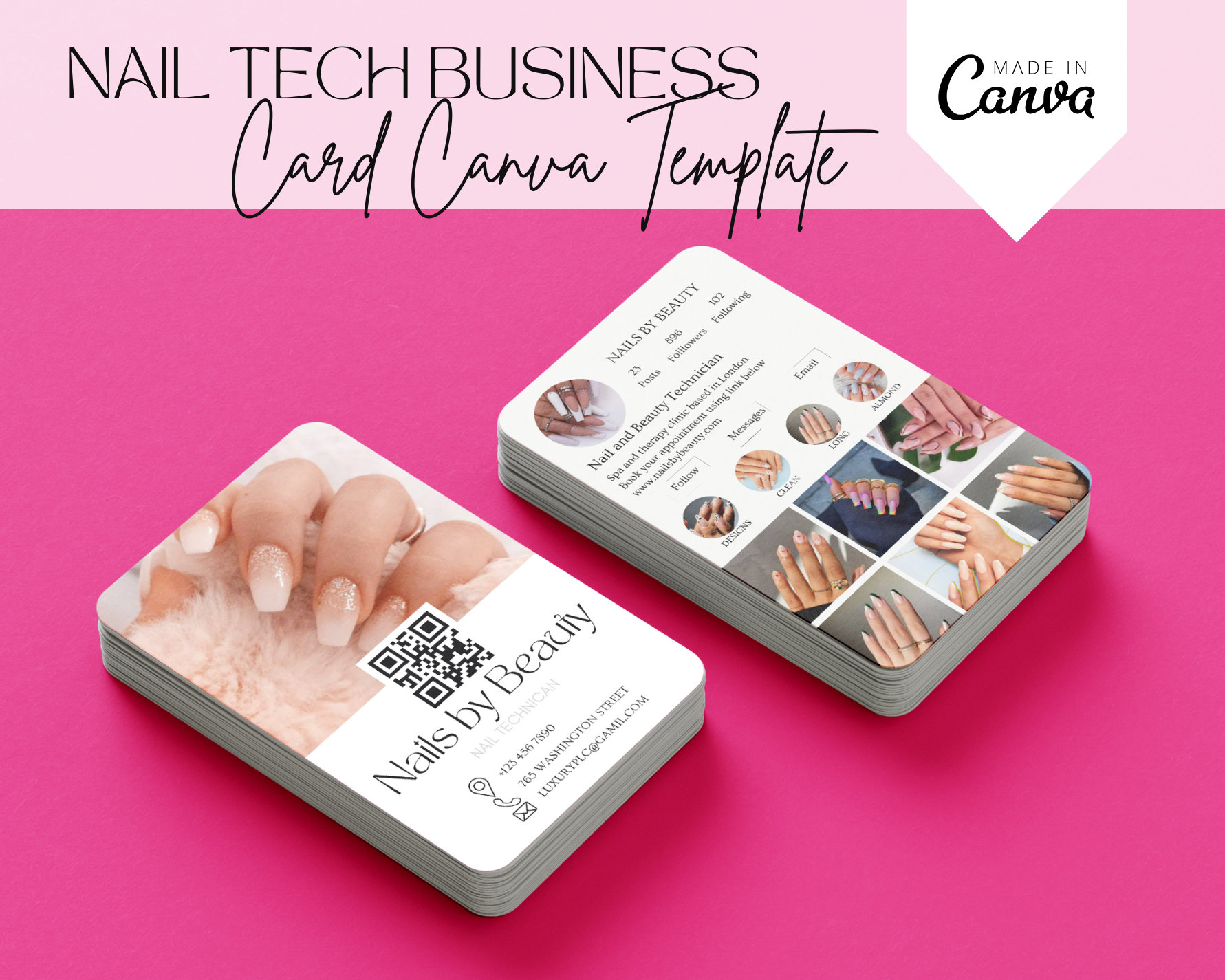 Nails Business Card Template Business Card Template Nail Business Card ...