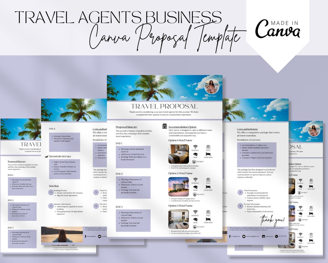 Travel Agent Proposal Template Travel Advisor Marketing Forms New ...