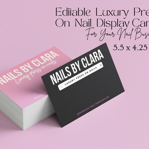 Editable Press on Nail Display Card Template, DIY Press on Nails ...