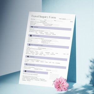 Travel Agent Client Intake Form, Travel Agency Forms, Client Travel ...