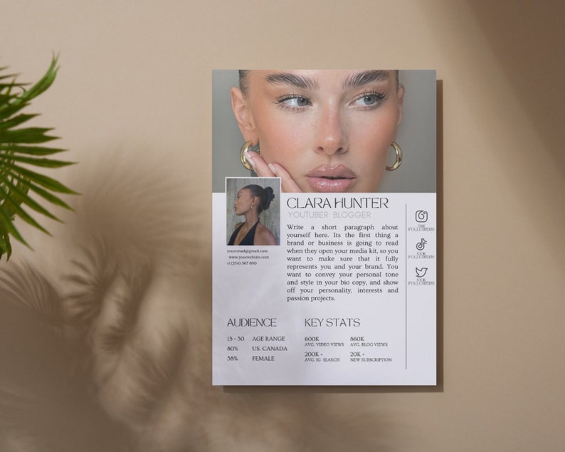 2 Page Media Kit Canva Template Instagram Media Kit Influencer Rate ...