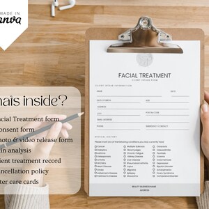 Facial Treatment Forms | Editable Esthetician Templates | Skincare ...
