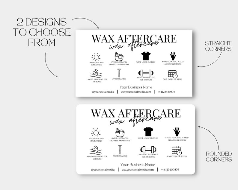 Aftercare Cards, Printable Esthetician Care Cards, Instruction Card ...