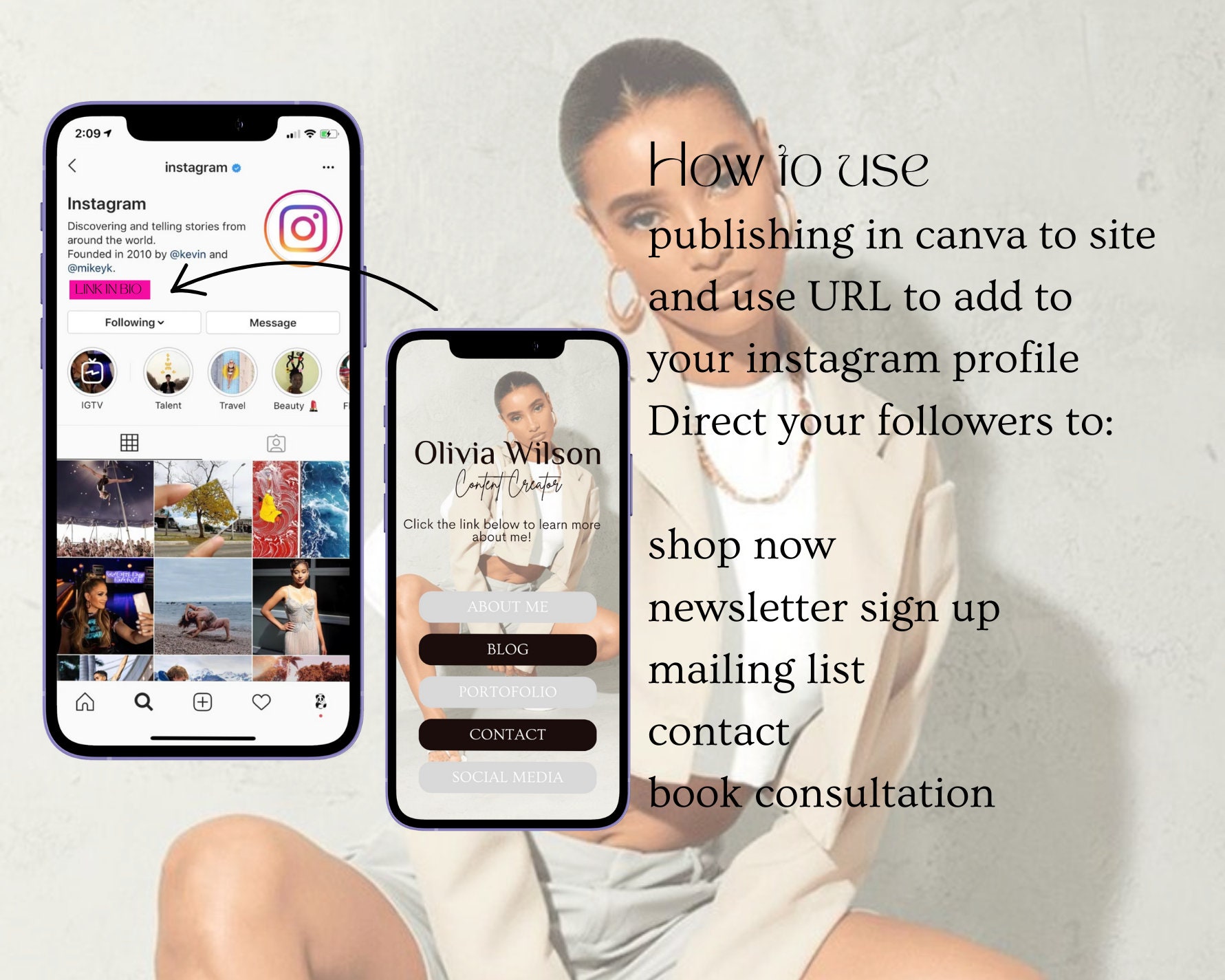 Link in Bio Template Canva Linktree Canva Template Instagram Landing ...