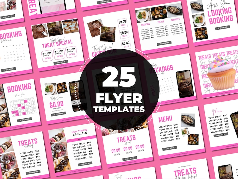 25 Bakery Flyer Template Set, Sweet Treat Flyer, Bake Sale Flyer,diy ...