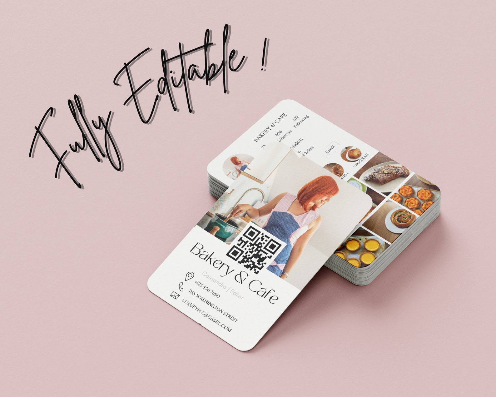 Bakery Business Card Template, Baking Business Cards, Cafe Business ...