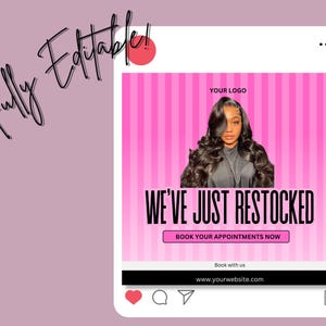 50 Hair Instagram Post Bundle, Luxury Hairstylist Instagram Posts ...