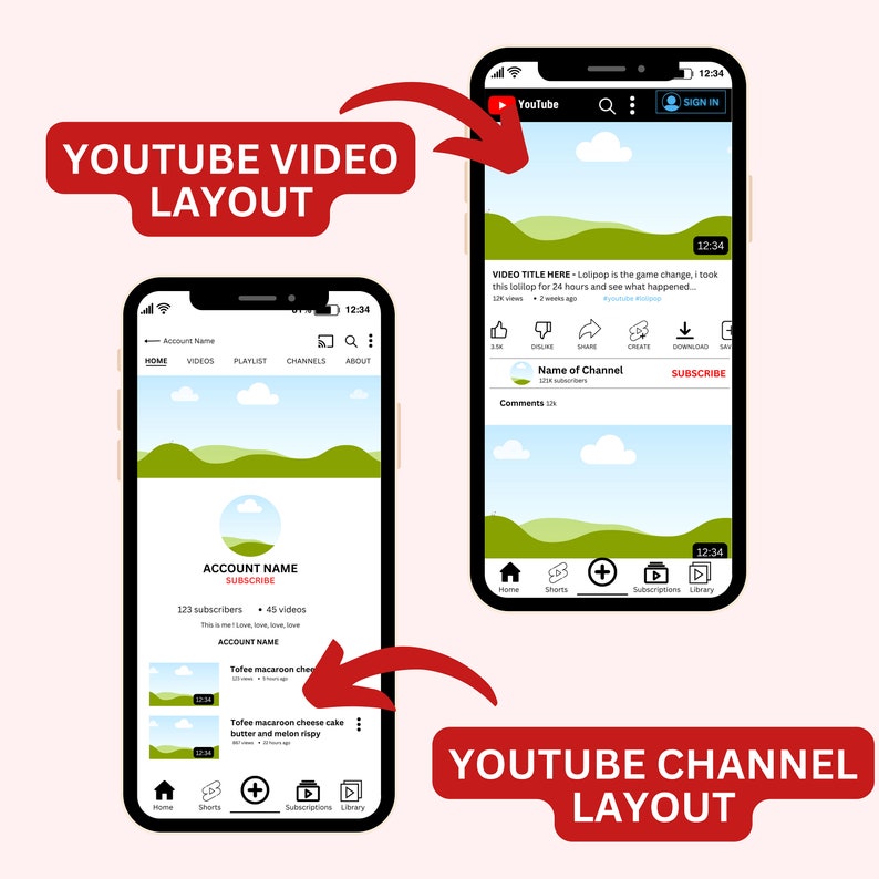 YOUTUBE Mock-up Kit Template, Youtube Mockup, Canva Template, Editable ...