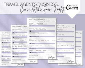 Travel Agent Client Intake Form, Travel Inquiry Form, Client Travel ...