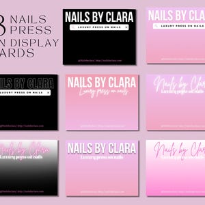 Editable Press on Nail Display Card Template, DIY Press on Nails ...