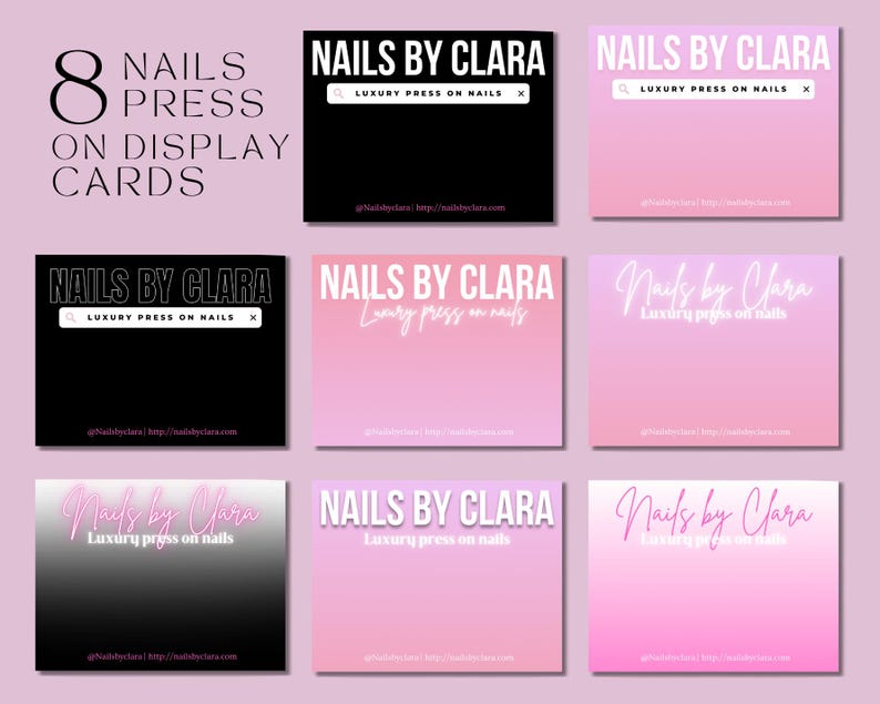 Editable Press on Nail Display Card Template, DIY Press on Nails ...