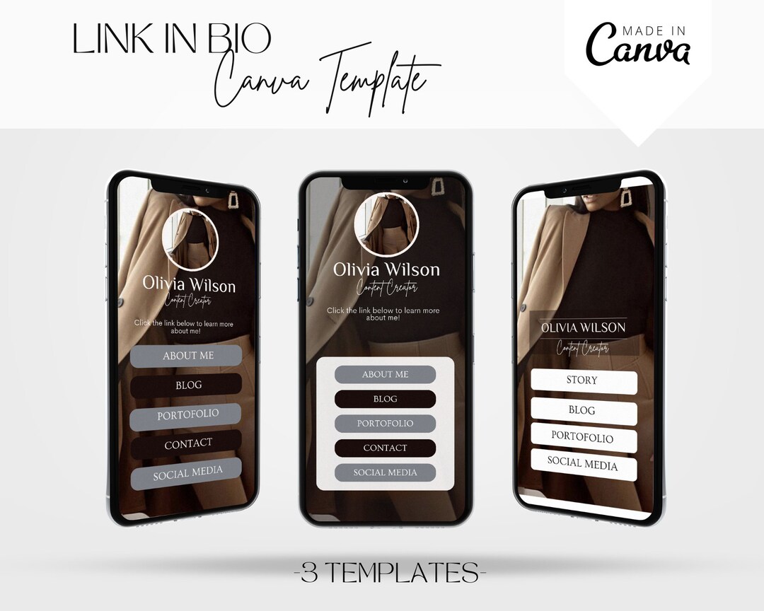 Link in Bio Template Canva| Linktree Canva Template| Instagram Landing ...
