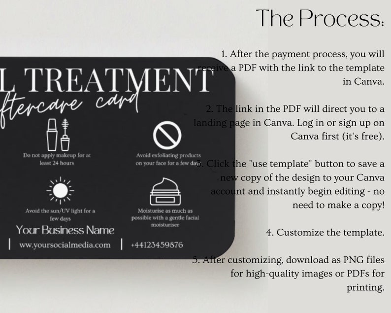 Aftercare Cards, Printable Esthetician Care Cards, Instruction Card ...