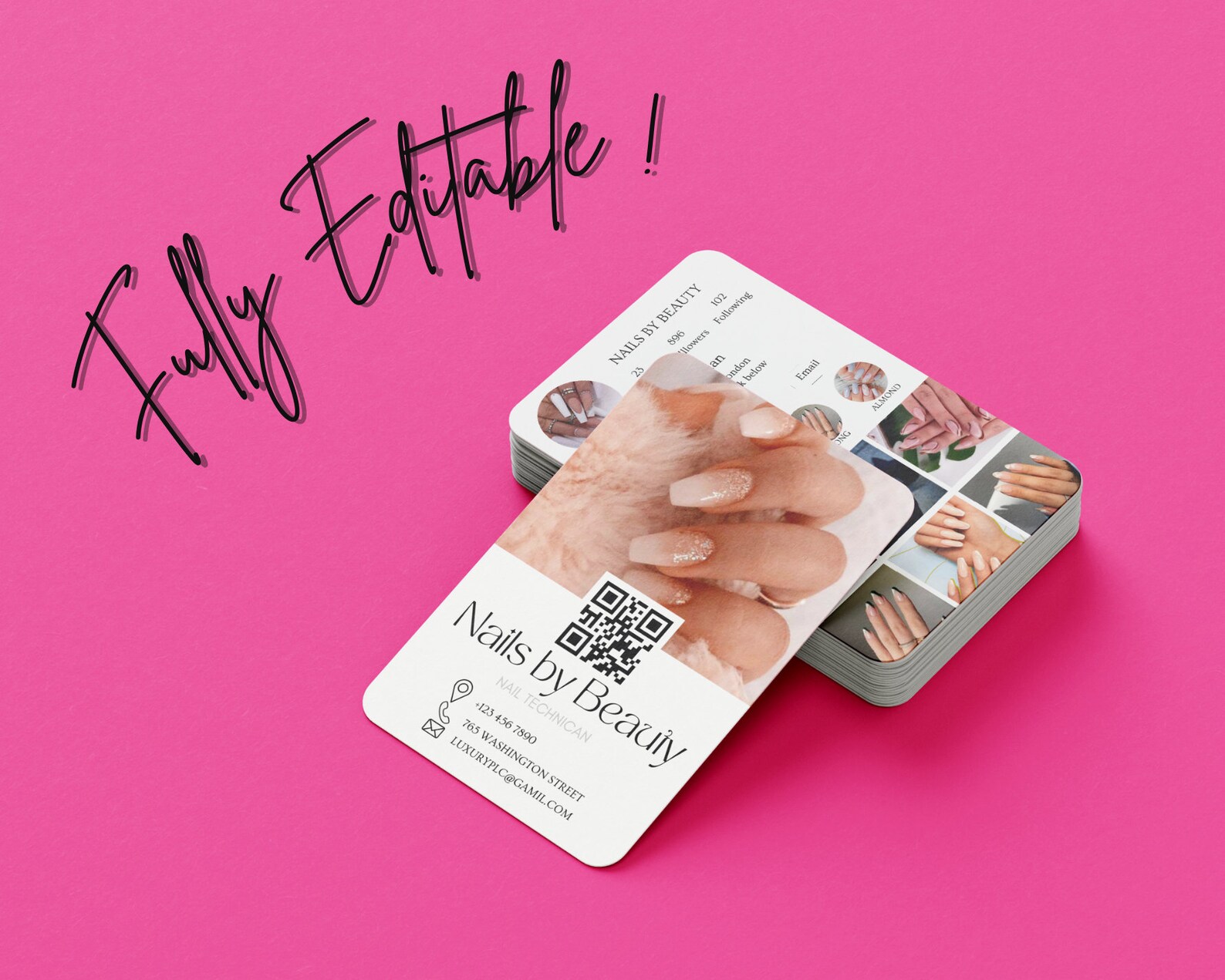 Nails Business Card Template Business Card Template Nail Business Card ...