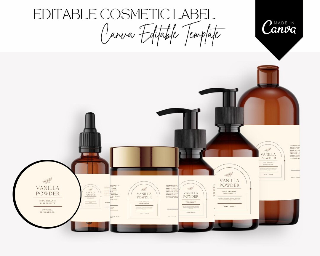 14 Editable Cosmetic Label Templates, Minimalistic Beauty Skincare ...