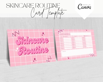 Skincare Routine Cards, Editable Esthetician Templates, Facial ...