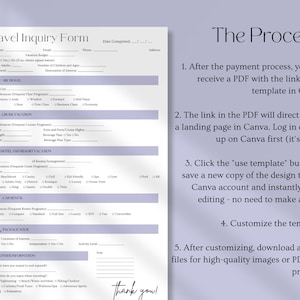 Travel Agent Forms Bundle, Travel Business Forms, Travel Inquiry ...