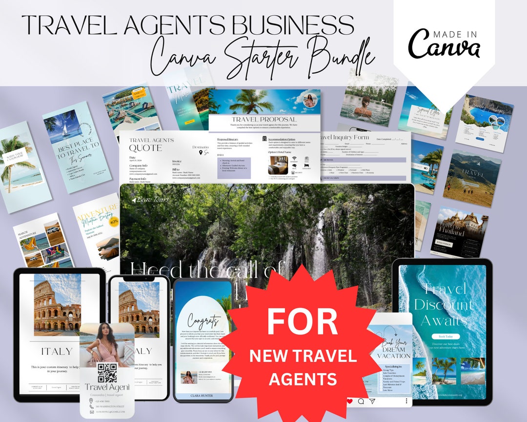 Travel Agent Starter Essentials Bundle, New Travel Agent Branding ...