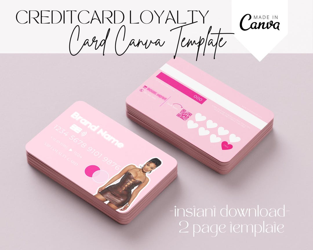 DIY Loyalty Card Template, Credit Card Style Template, VIP Beauty Cards ...