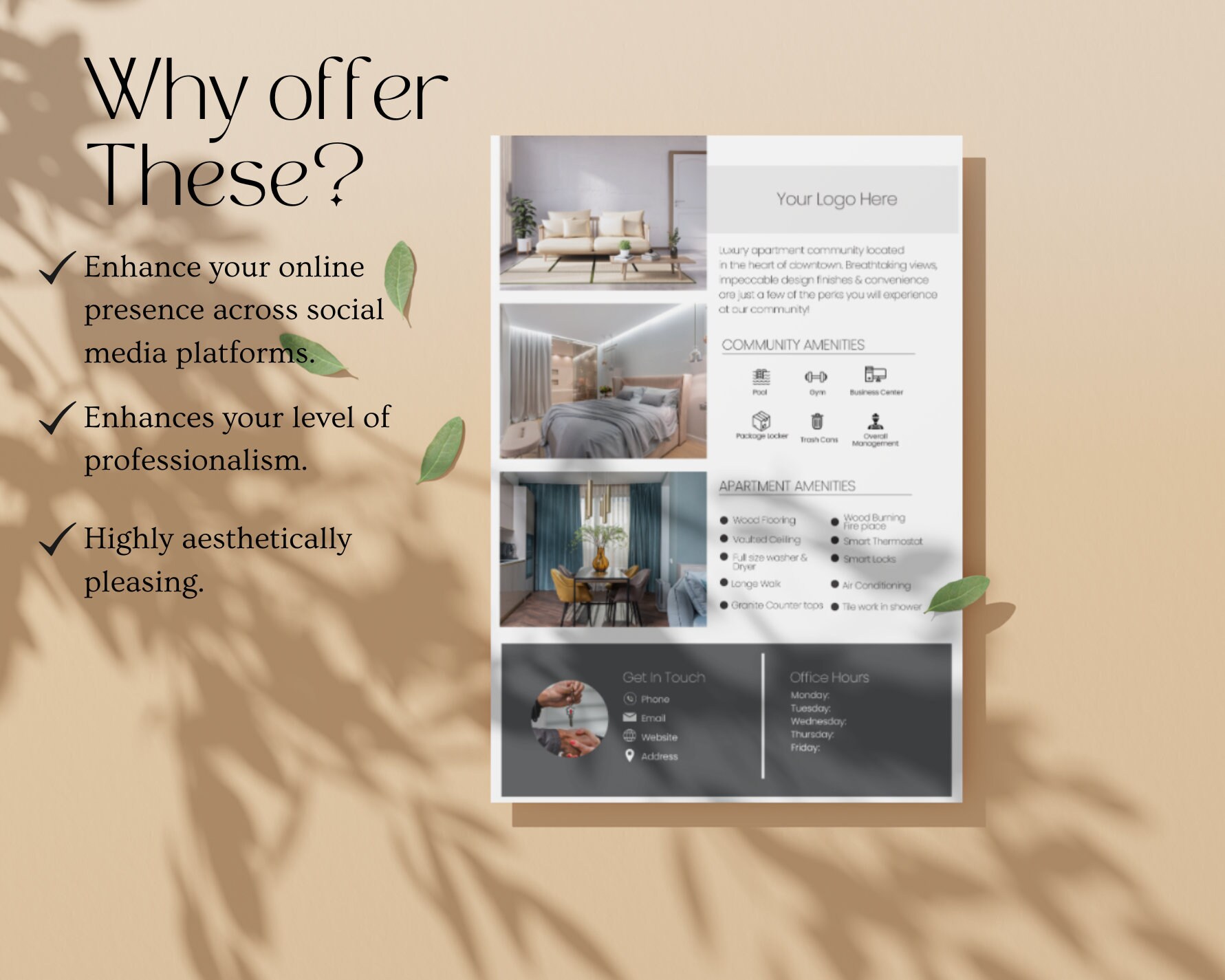 Leasing Flyer Template | Customizable Marketing Sheet for Apartments ...
