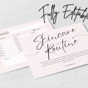 Skincare Routine Cards, Editable Esthetician Templates, Facial ...
