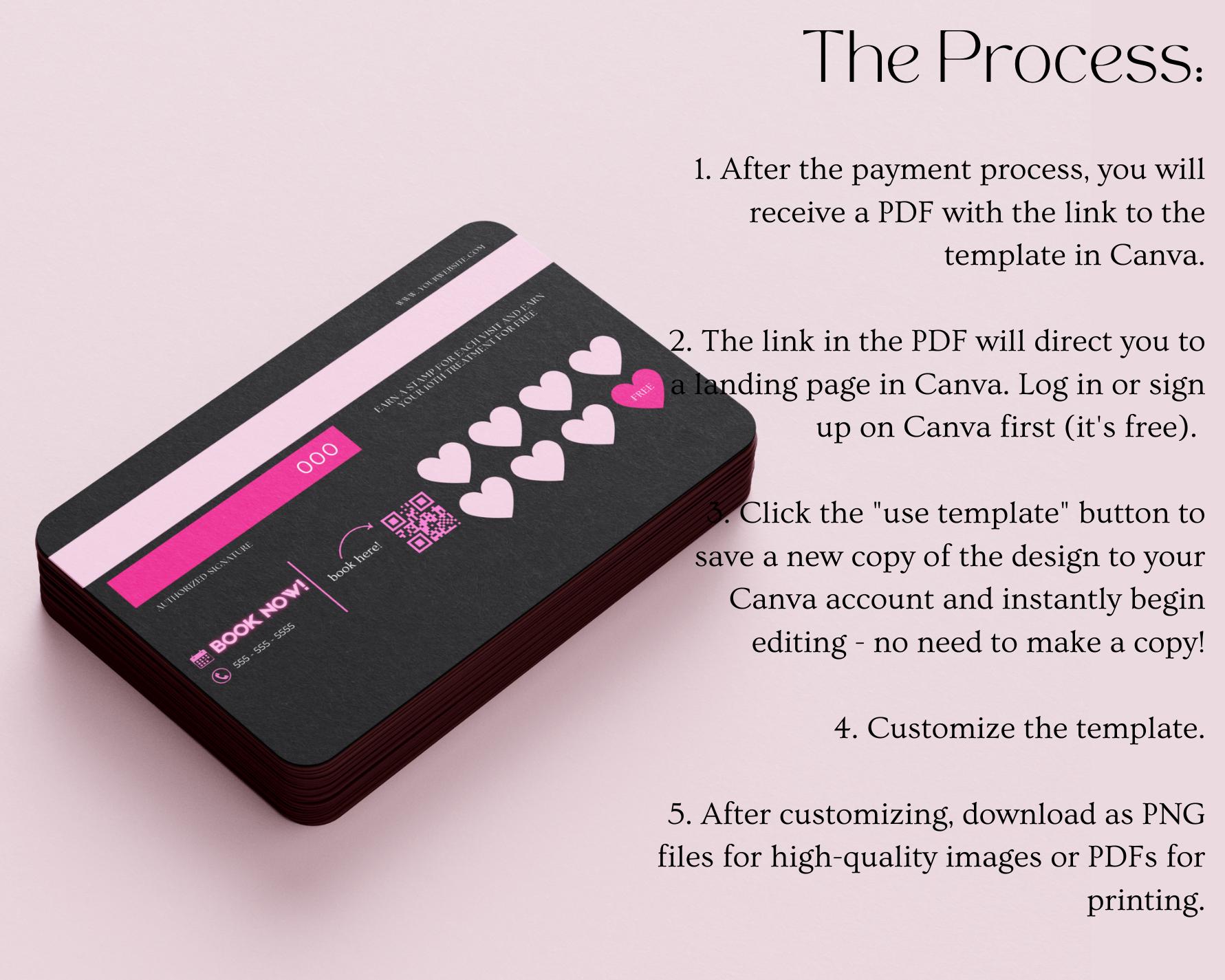 DIY Loyalty Card Template, Credit Card Style Template, VIP Beauty Cards ...