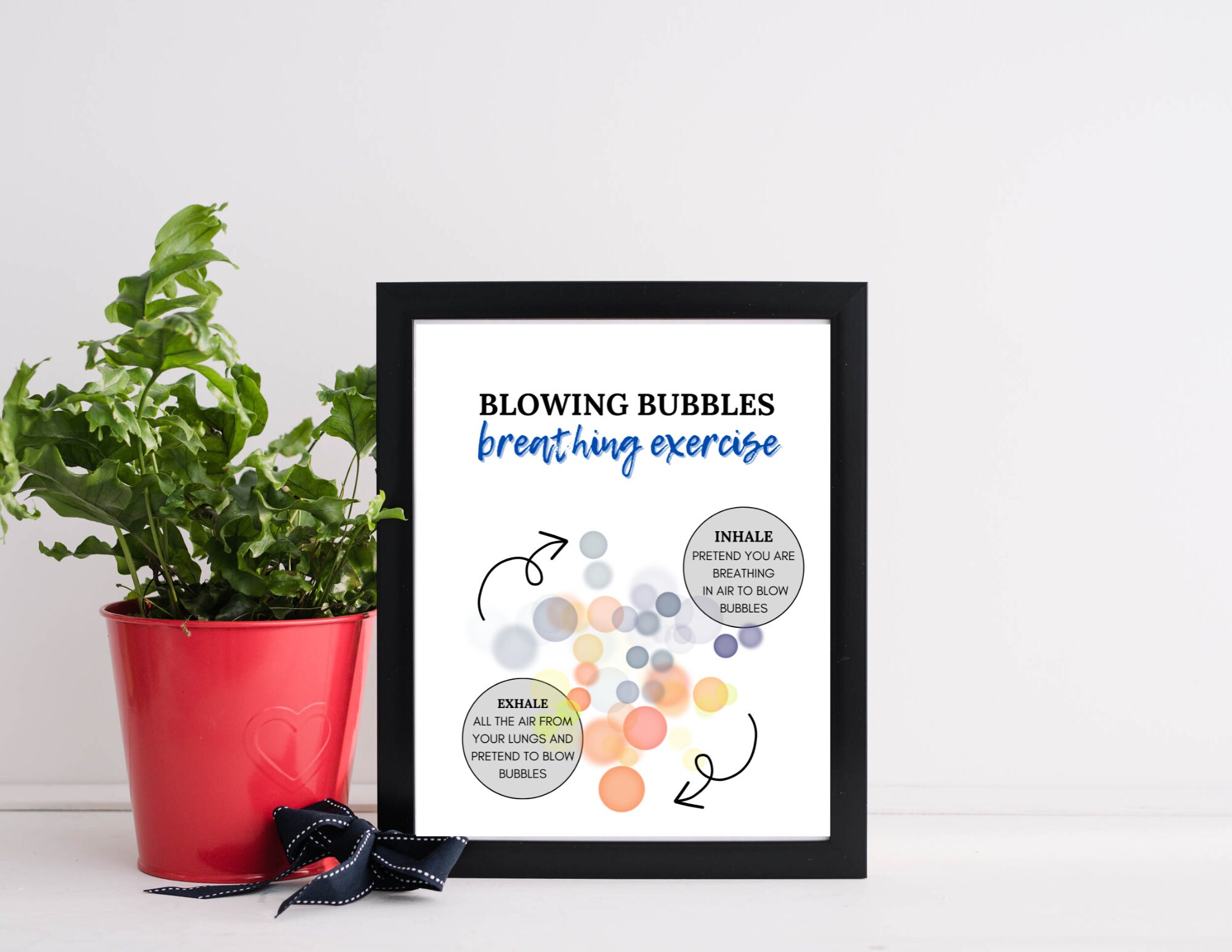 Blowing Bubbles Breathing Exercise Poster Wall Art Breathing Technique ...