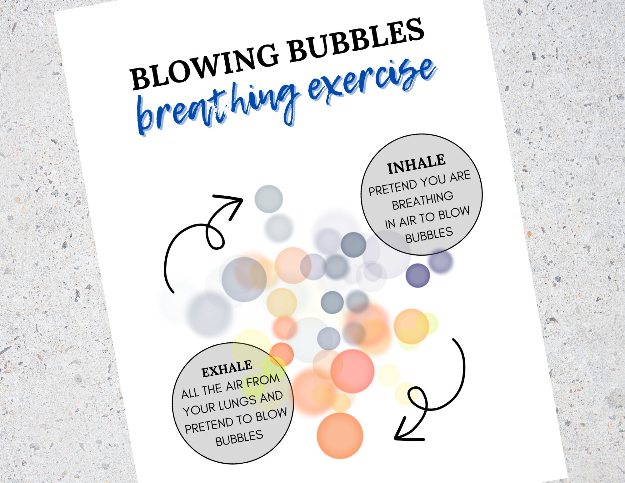 Blowing Bubbles Breathing Exercise Poster Wall Art Breathing Technique ...
