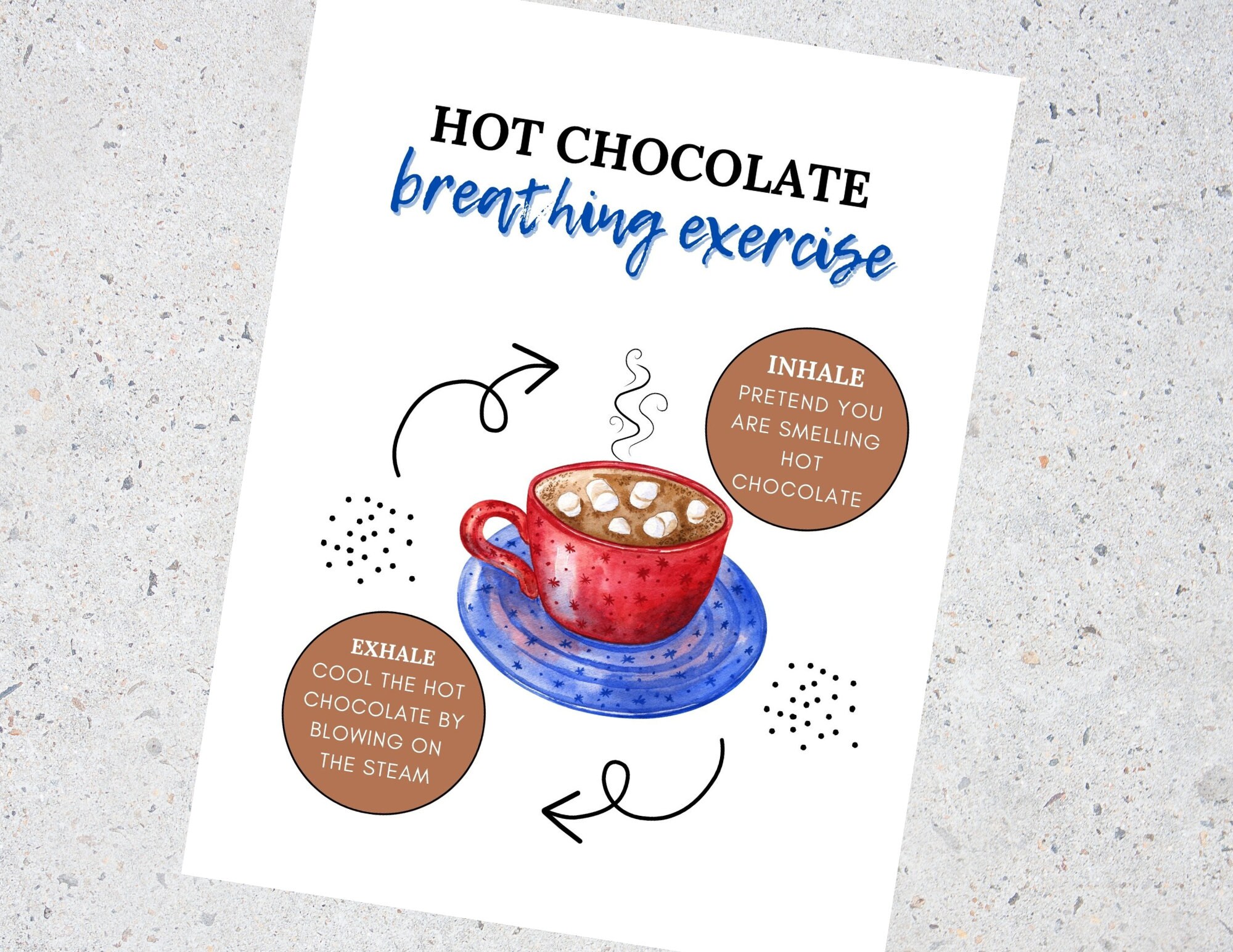 Hot Chocolate Breathing Technique Exercise Mindfulness Poster and Wall ...