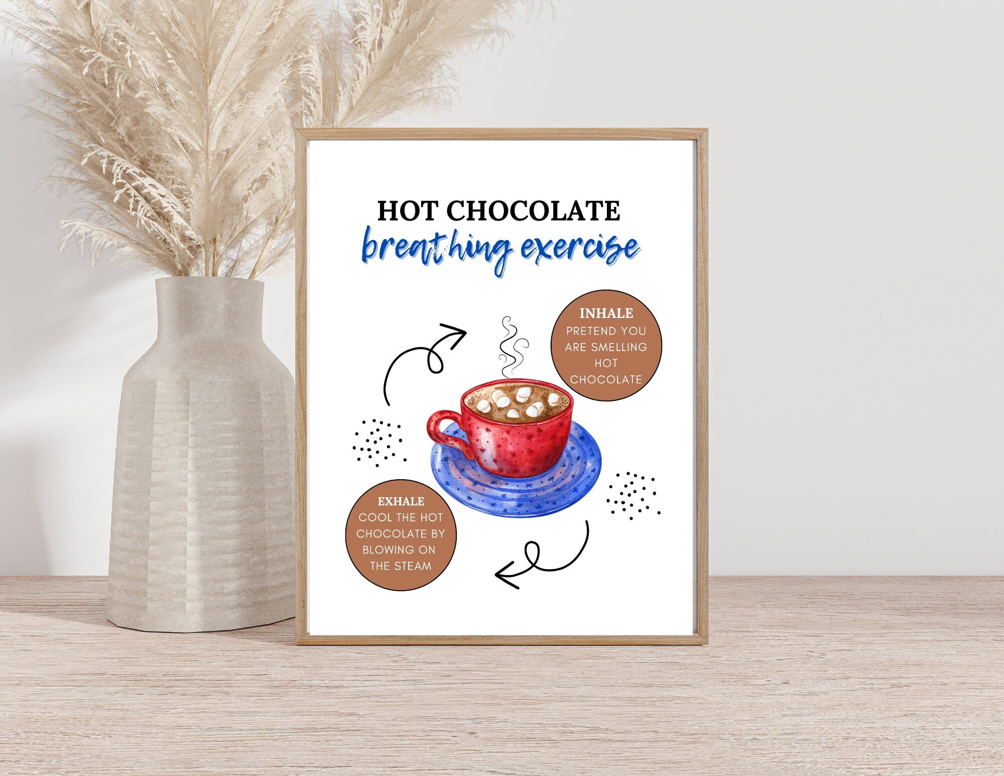 Hot Chocolate Breathing Technique Exercise Mindfulness Poster and Wall ...