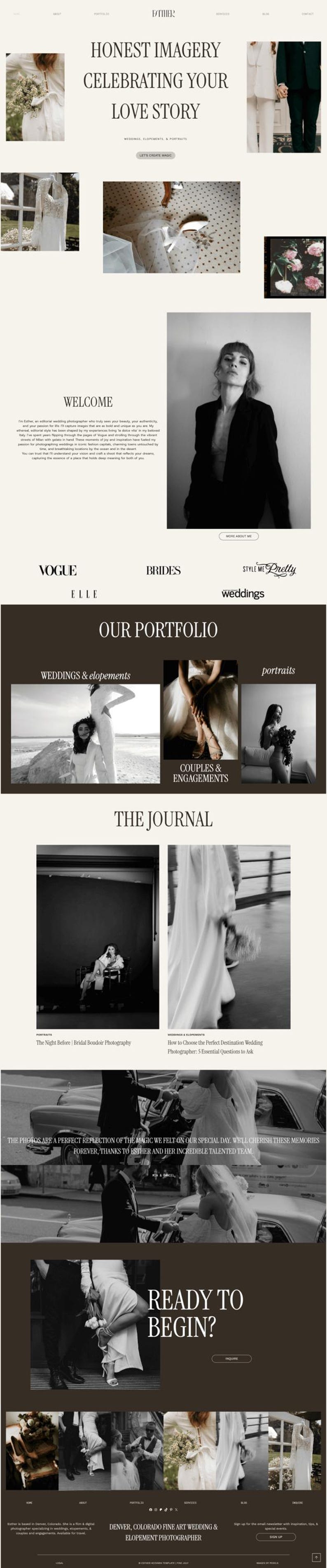 Esther Child Theme for Kadence Pro // Wedding Photography Child Theme for Wordpress // Themes ...