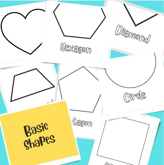 Basic Shapes Worksheets - Etsy