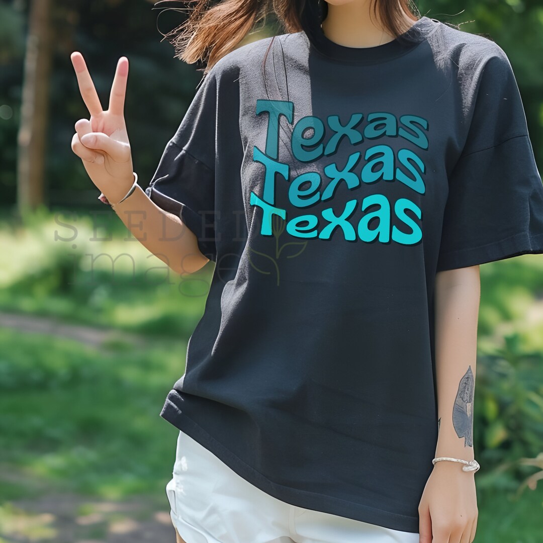 Texas Pride SVG - Trendy Wavy Text Design, TX Artwork, Unisex- Men ...