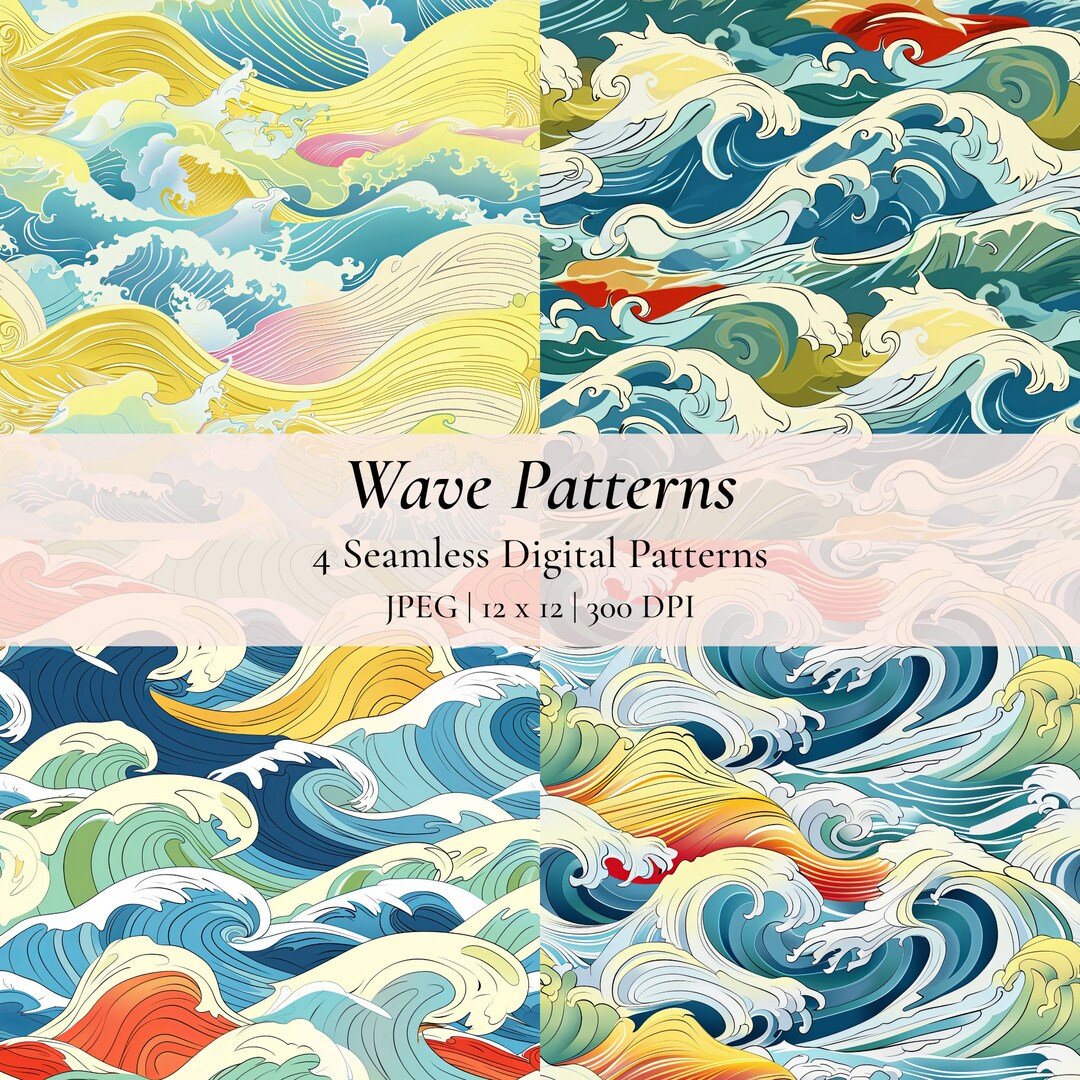 Wave Patterns | Seamless Digital Patterns | Instant Download | Digital ...