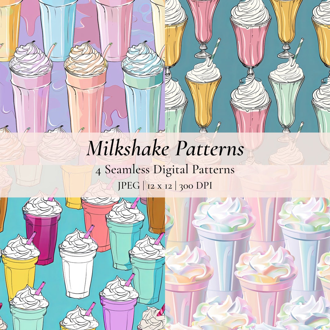 Milkshake Pattern | Seamless Digital Patterns | Instant Download ...