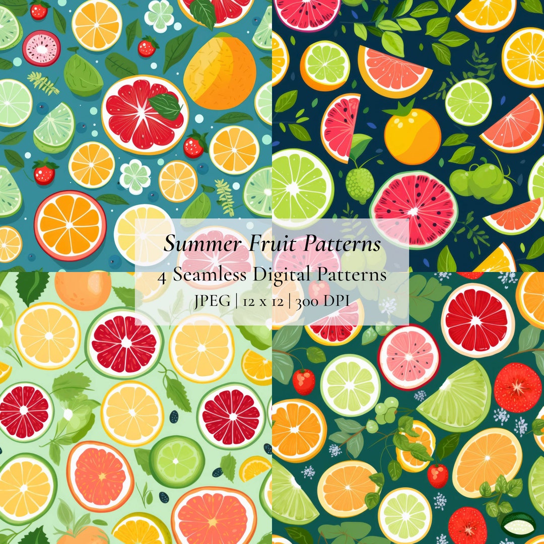 Fruit Seamless Digital Patterns | Instant Download | Digital Papers ...
