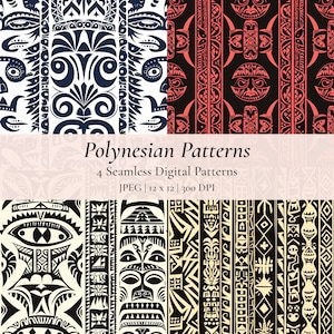 Polynesian Patterns | Seamless Digital Patterns | Instant Download ...