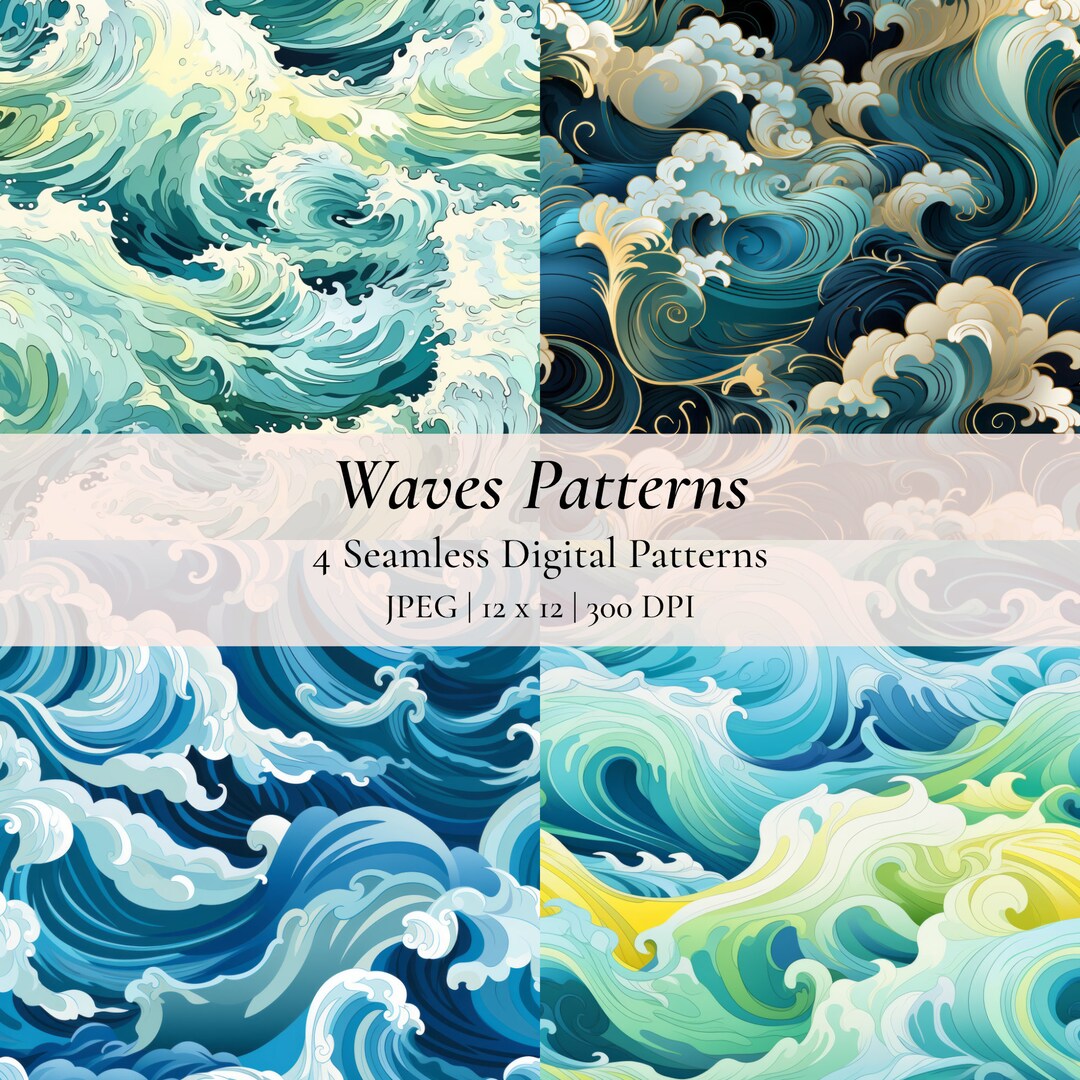 Waves Pattern | Seamless Digital Patterns | Instant Download | Digital ...