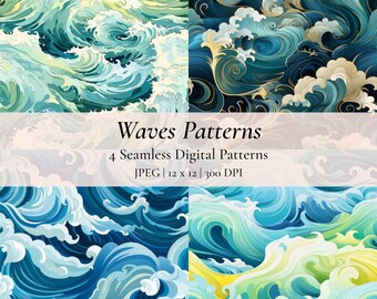 Wave Pattern | Seamless Digital Patterns | Instant Download | Digital ...