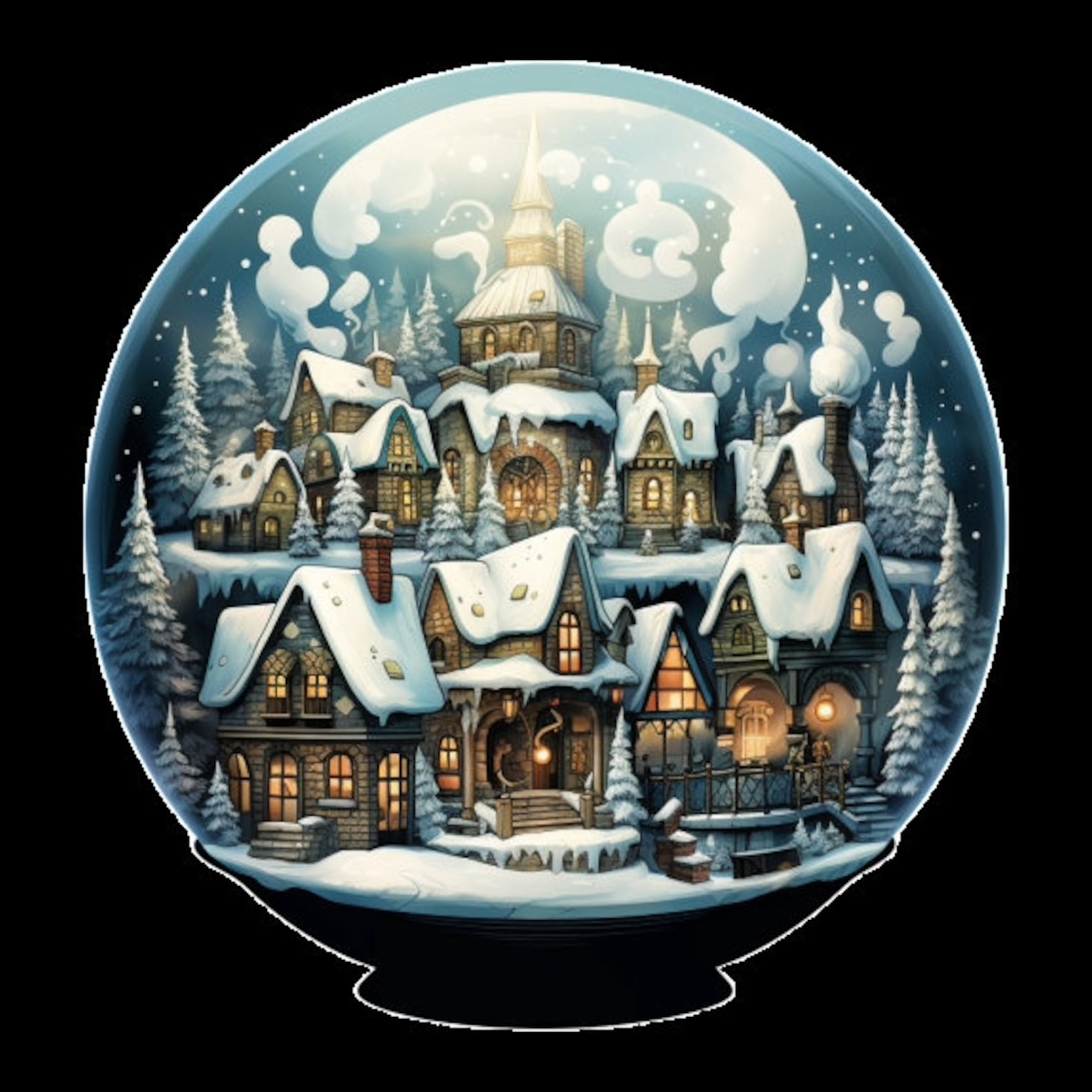 5 Snow Globe Clipart, Christmas Globe Clipart, Winter Scenery PNG ...