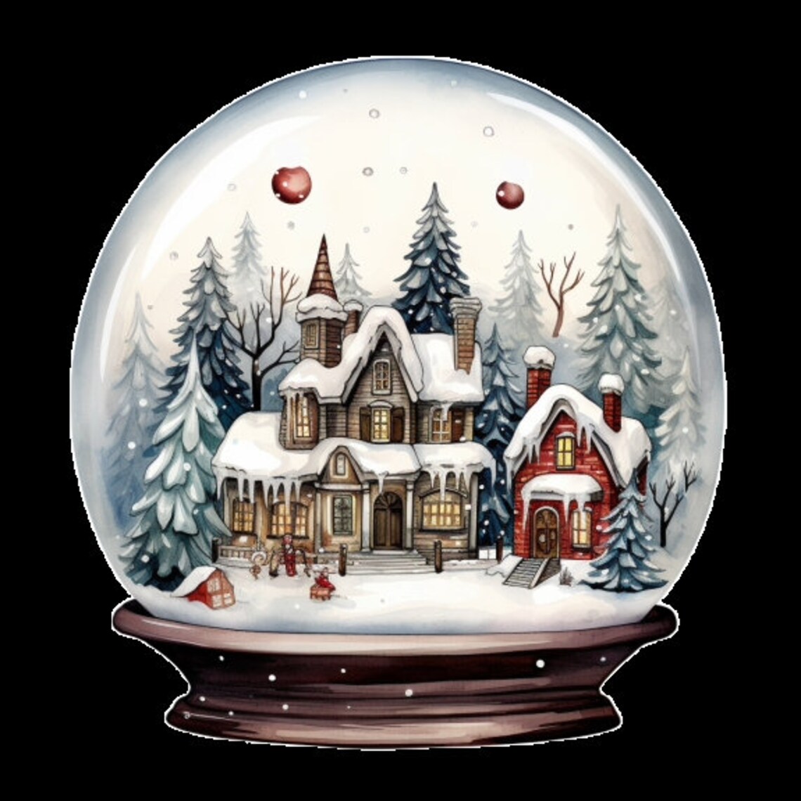 5 Snow Globe Clipart, Christmas Globe Clipart, Winter Scenery PNG ...
