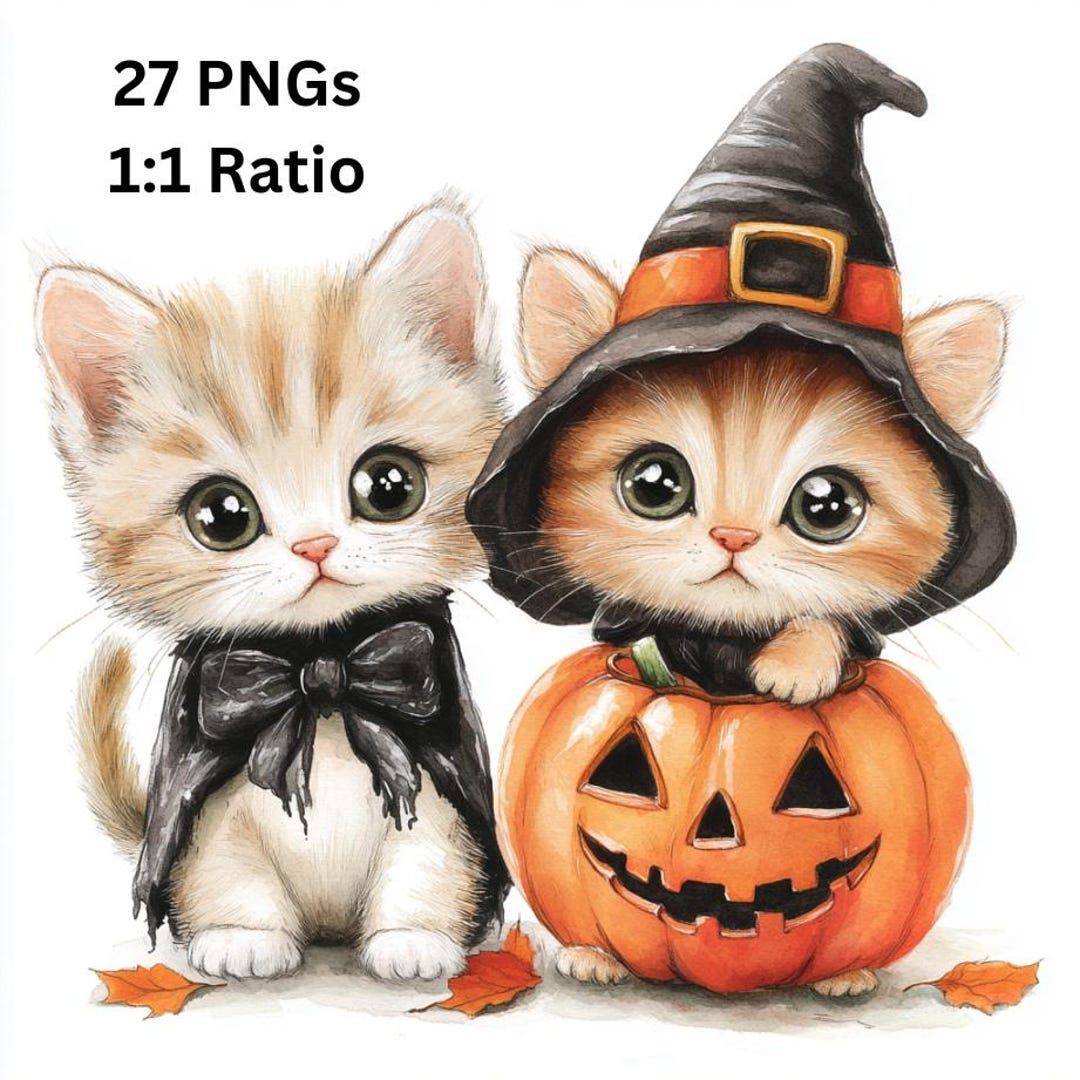Halloween Kitten - Kitten Clip Art - Halloween Cat - Halloween Clip Art ...