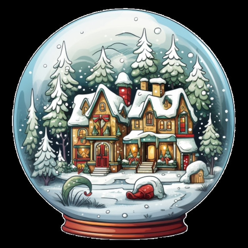 5 Snow Globe Clipart, Christmas Globe Clipart, Winter Scenery PNG ...