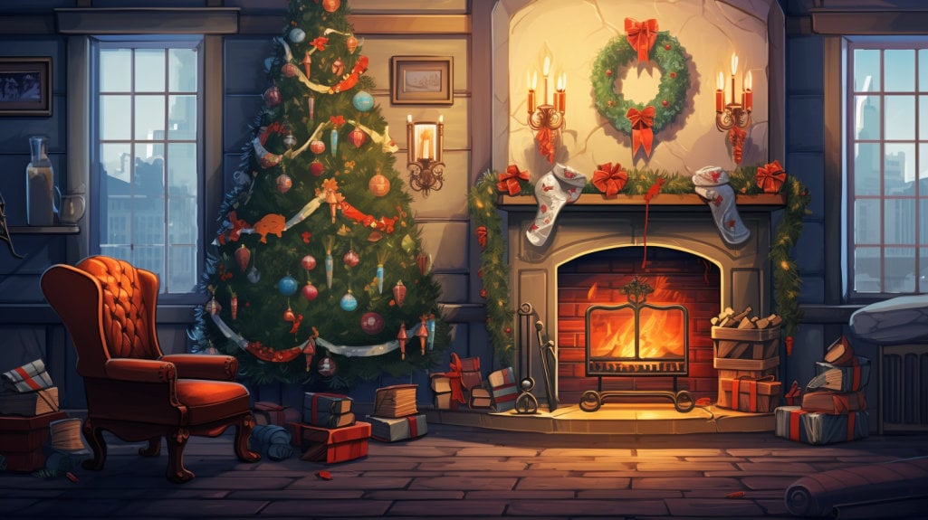 44 Christmas Scenery Drawings Christmas Themed Drawing - Etsy