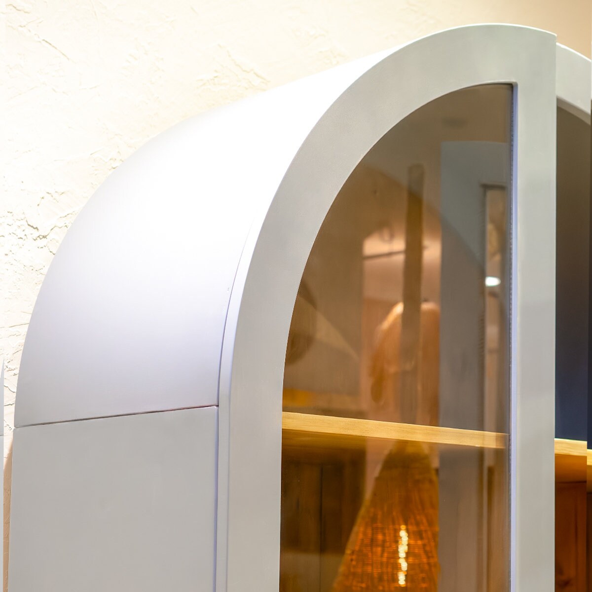 Arched China Cabinet Spruce Wood Dome Buffet With Multiple Color ...