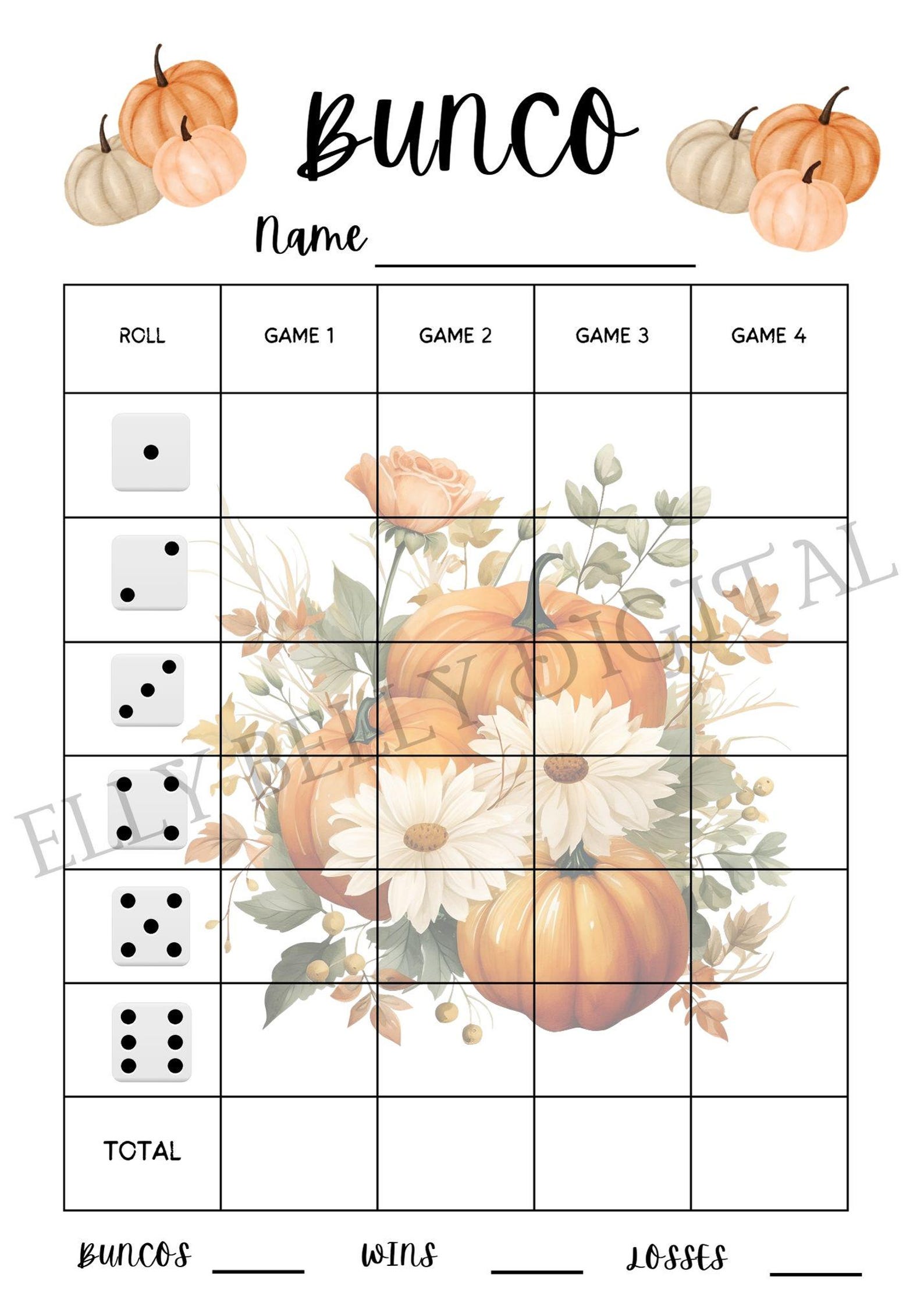 Thanksgiving Bunco Score Cards, Festive November Game (PDF) - Etsy