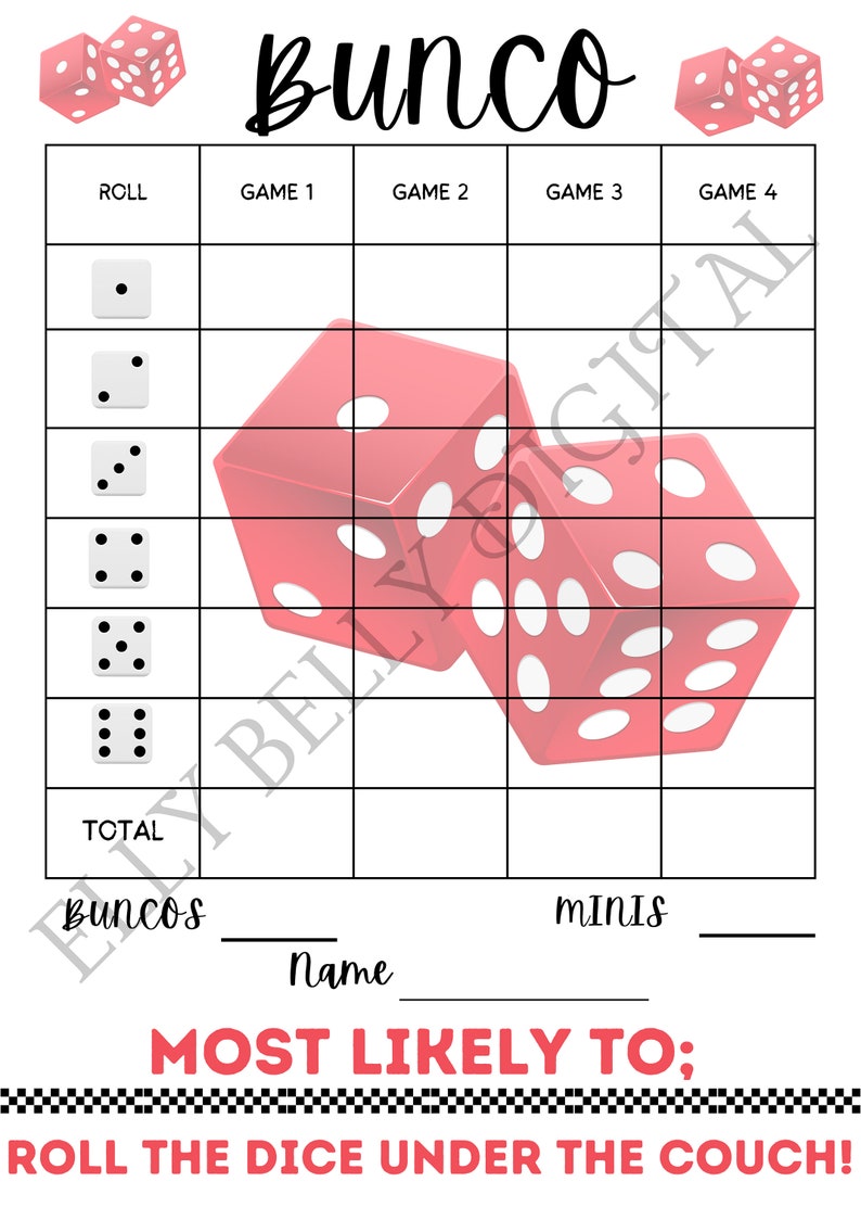 Girl's Night, Bunco Score Cards, Bunco, Bunco Party, Dice Game - Etsy