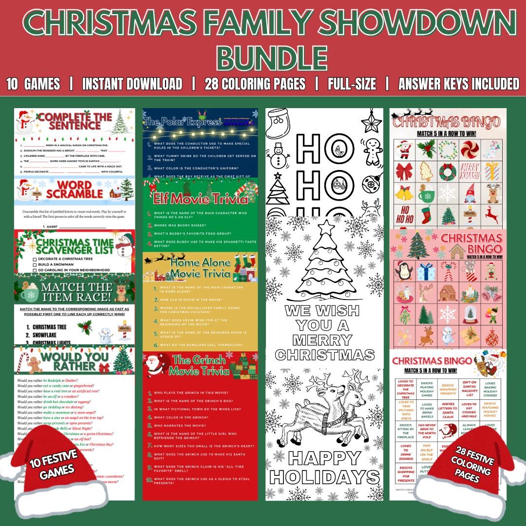 Printable Christmas Game Bundle | Christmas Part Games | Christmas ...