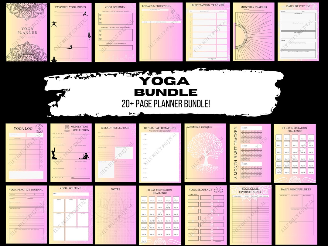 Yoga Journal and Mindfulness Tracker, Meditation, Affirmations, Weight ...